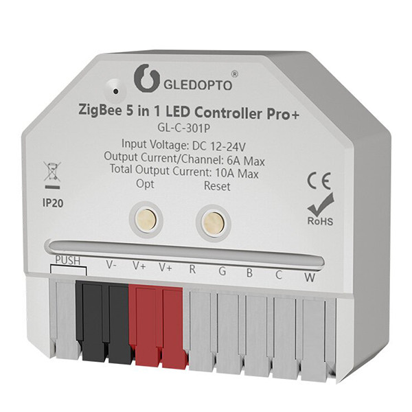 Zigbee 5-in-1 Ultra Mini led strip controller | Werkt met Philips Hue | Gledopto 123led.nl